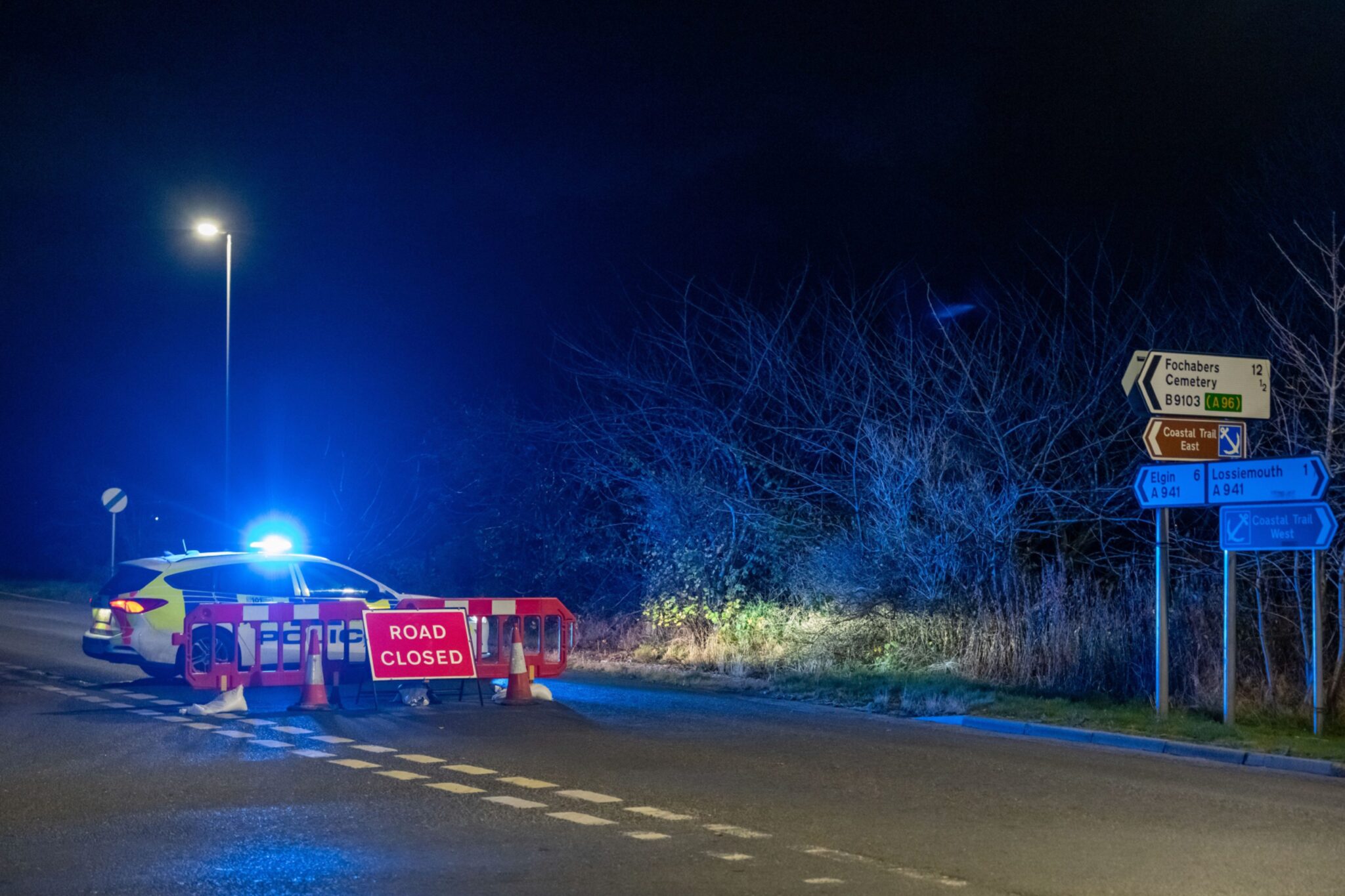 Body of man found near the A941 Elgin to Lossiemouth road