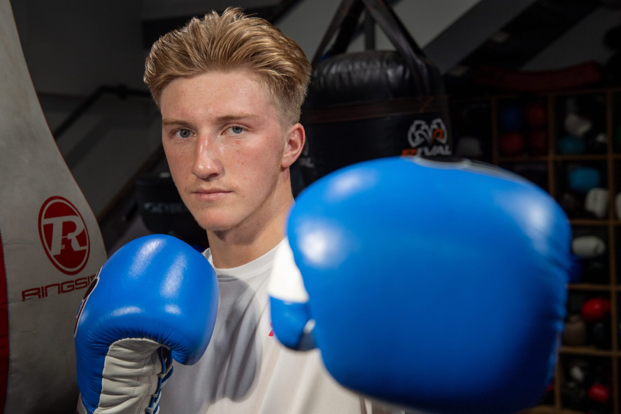 Aberdeen boxer Gregor McPherson working with world champion