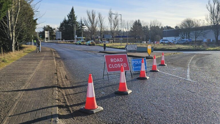 Pedestrian taken to hospital after crash near Inshes roundabout