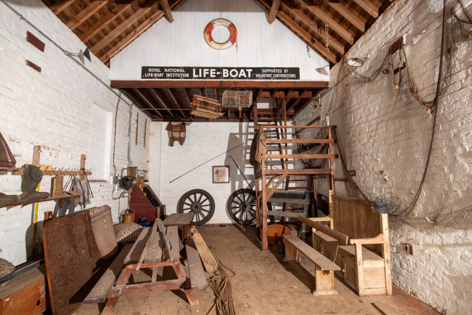 Inside the lifeboat station behind the big blue door in Newburgh