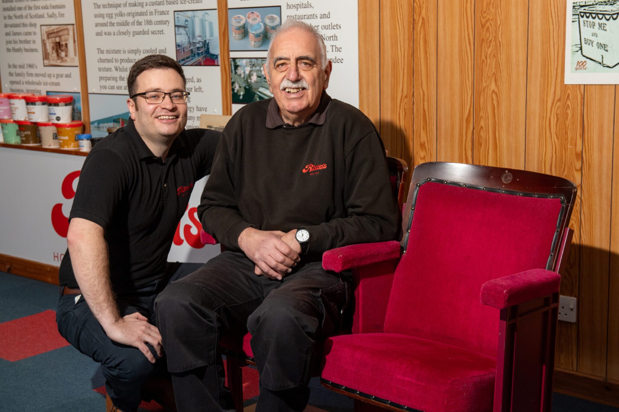 Father and son on four generations of Huntly family ice cream firm