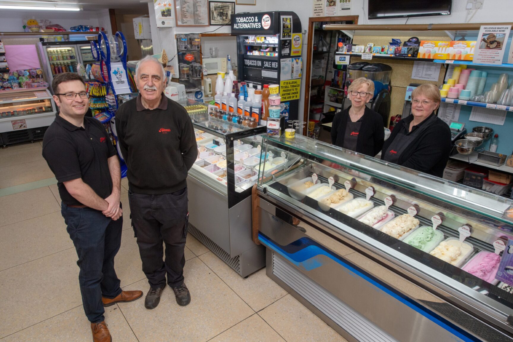 Father and son on four generations of Huntly family ice cream firm