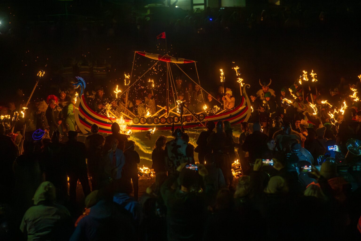 Gallery: Up Helly Aa lit up by burning of Viking galley