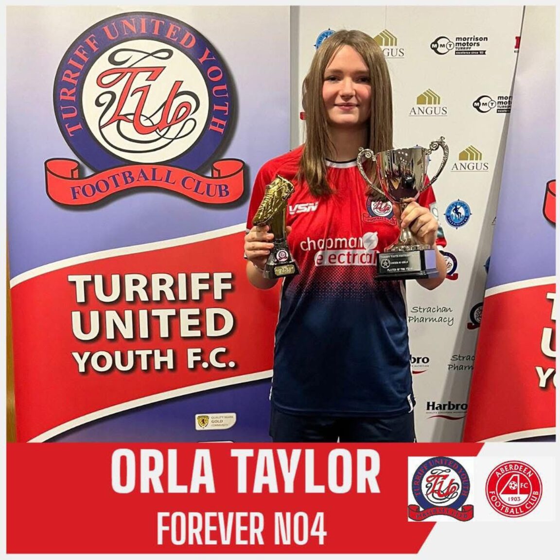 Parents tribute to Turriff United's Orla Taylor, 16