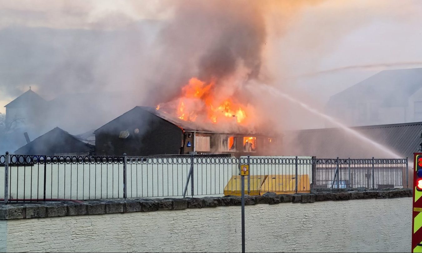 Crews battle fire at garage near Pittodrie stadium