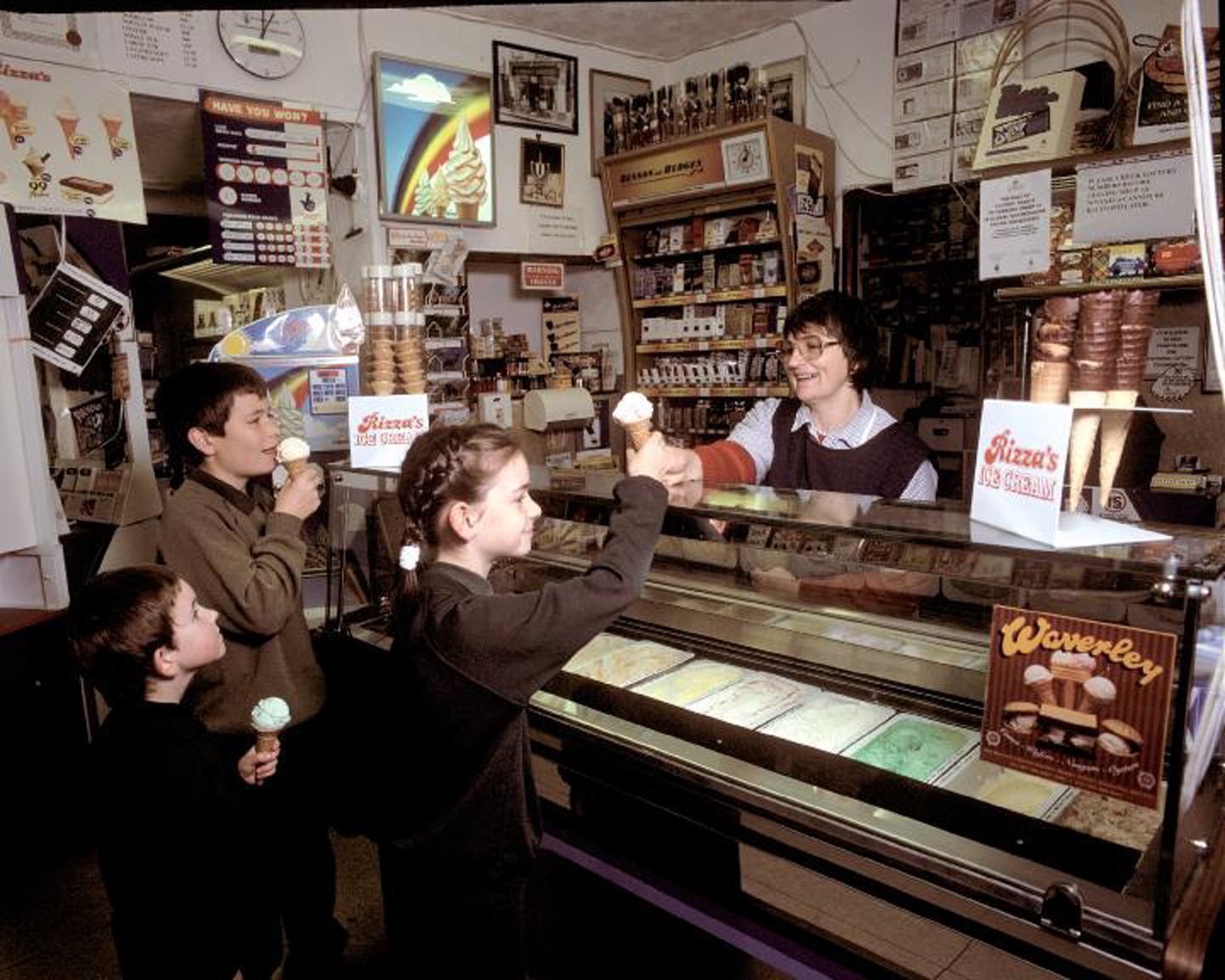 Father and son on four generations of Huntly family ice cream firm