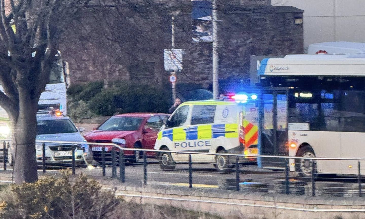 Inverness road closed after two-car crash