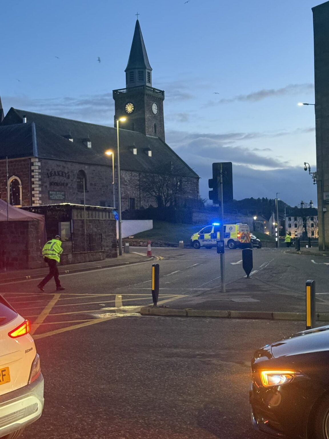 Inverness road closed after two-car crash