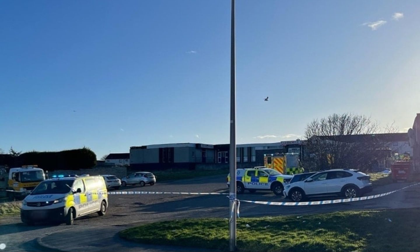 Peterhead pub car park cordoned off by police and paramedics