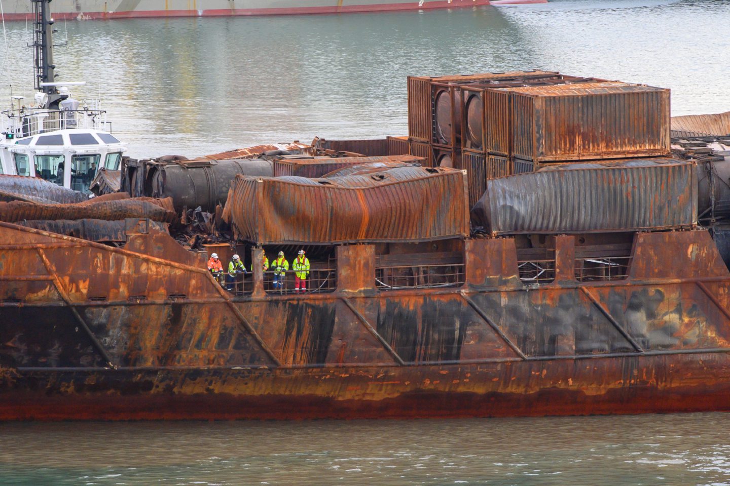 Solong ship limps into Aberdeen after fiery crash in North Sea