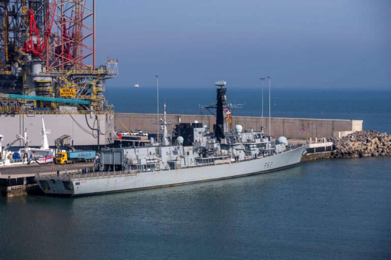 First ever Royal Navy vessel to dock at South Harbour in Aberdeen