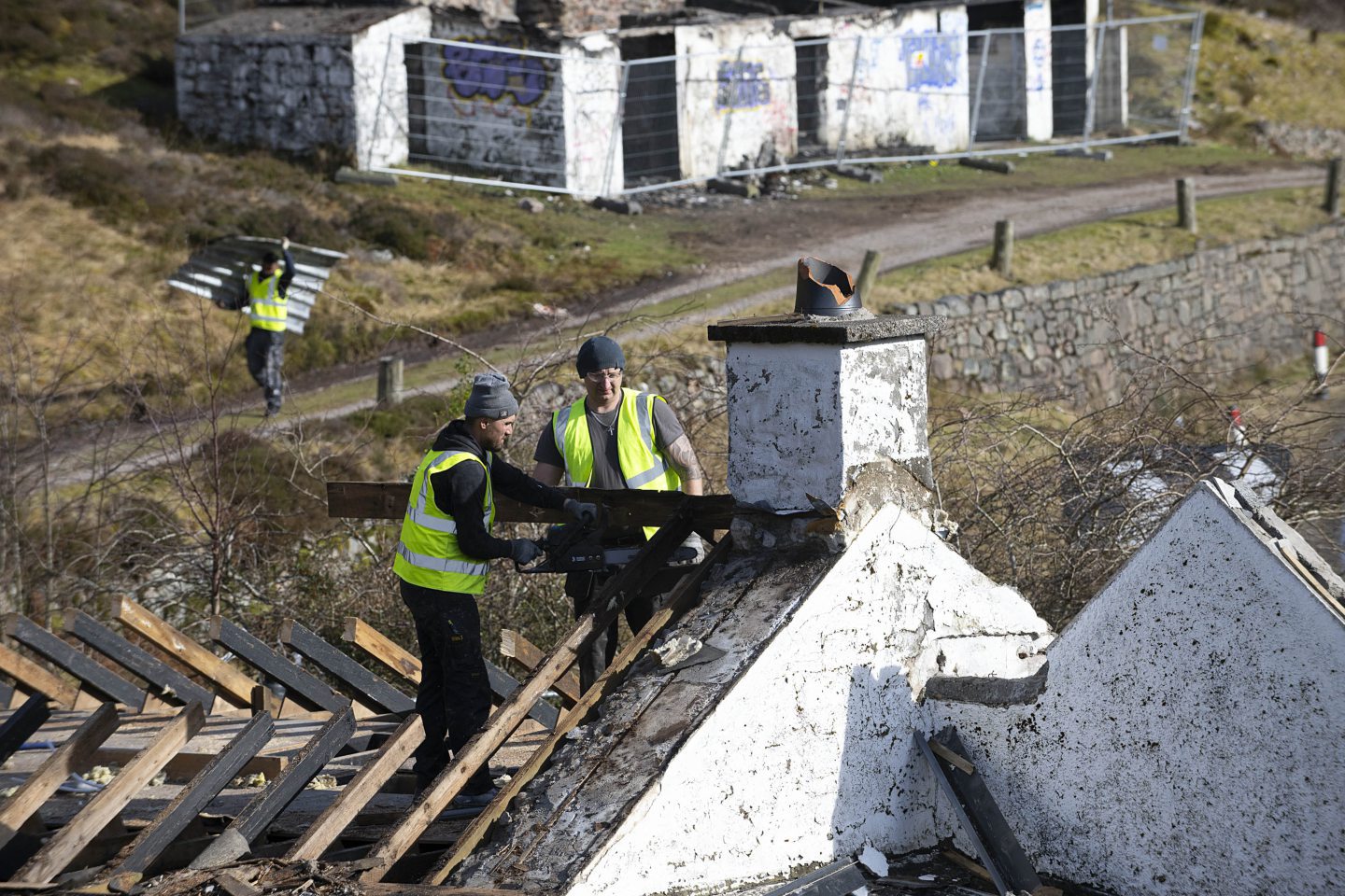 Pictures show demolition underway at Jimmy Savile cottage