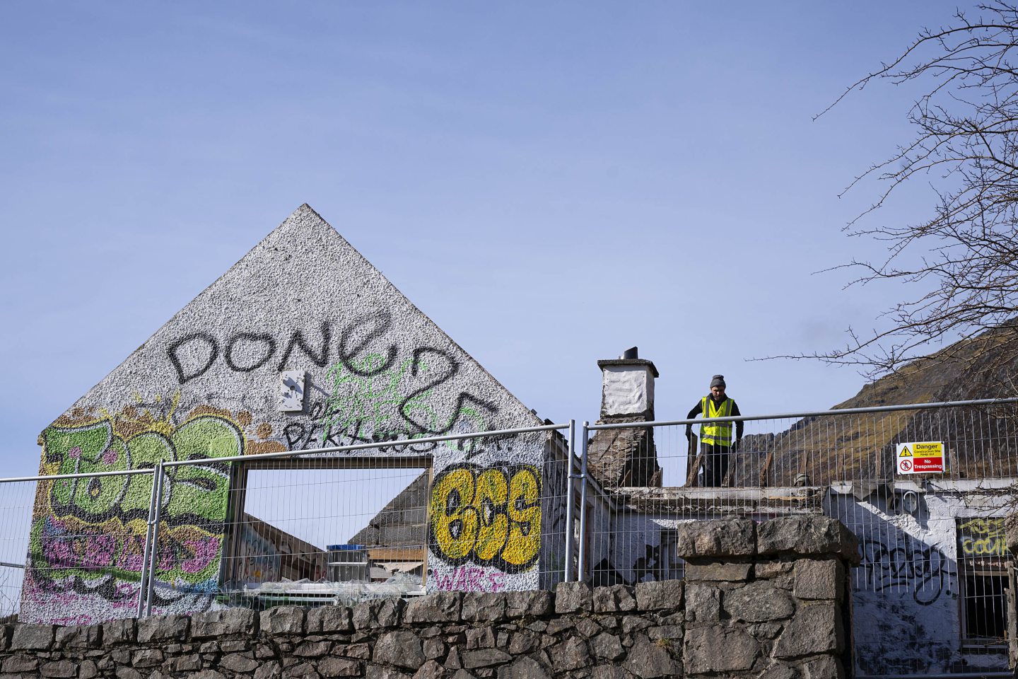Pictures show demolition underway at Jimmy Savile cottage