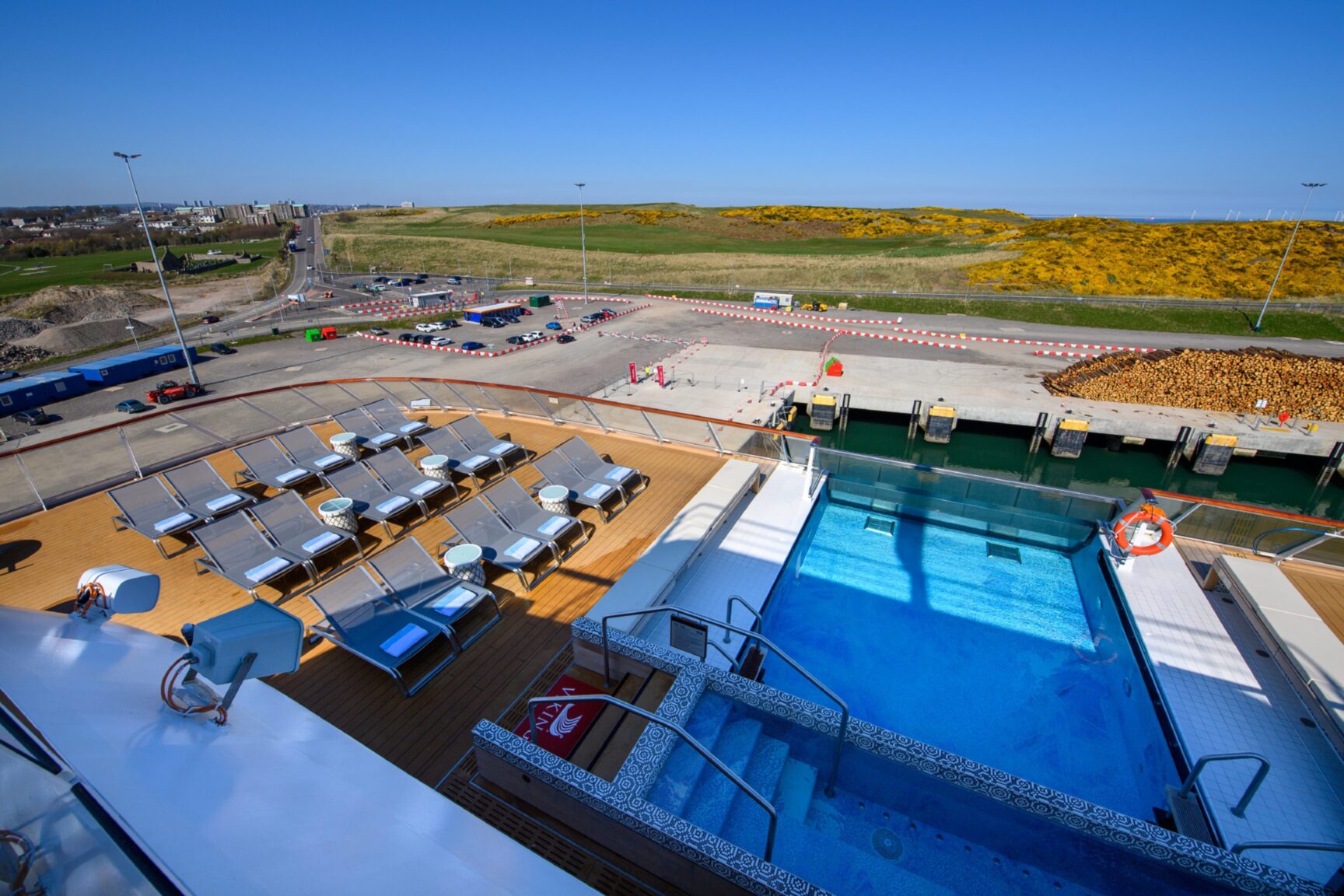 Sneak peek around Viking Vela cruise ship docked in Aberdeen