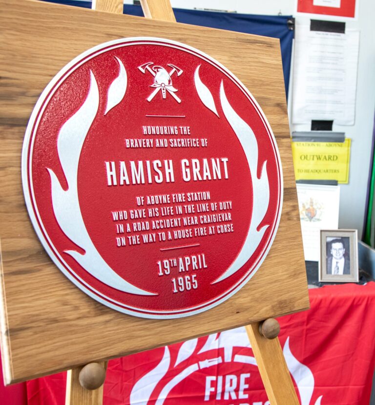 Aboyne firefighter Hamish Grant remembered with Red Plaque