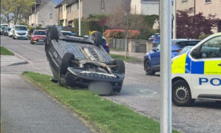 Aberdeen driver arrested after flipping car in crash