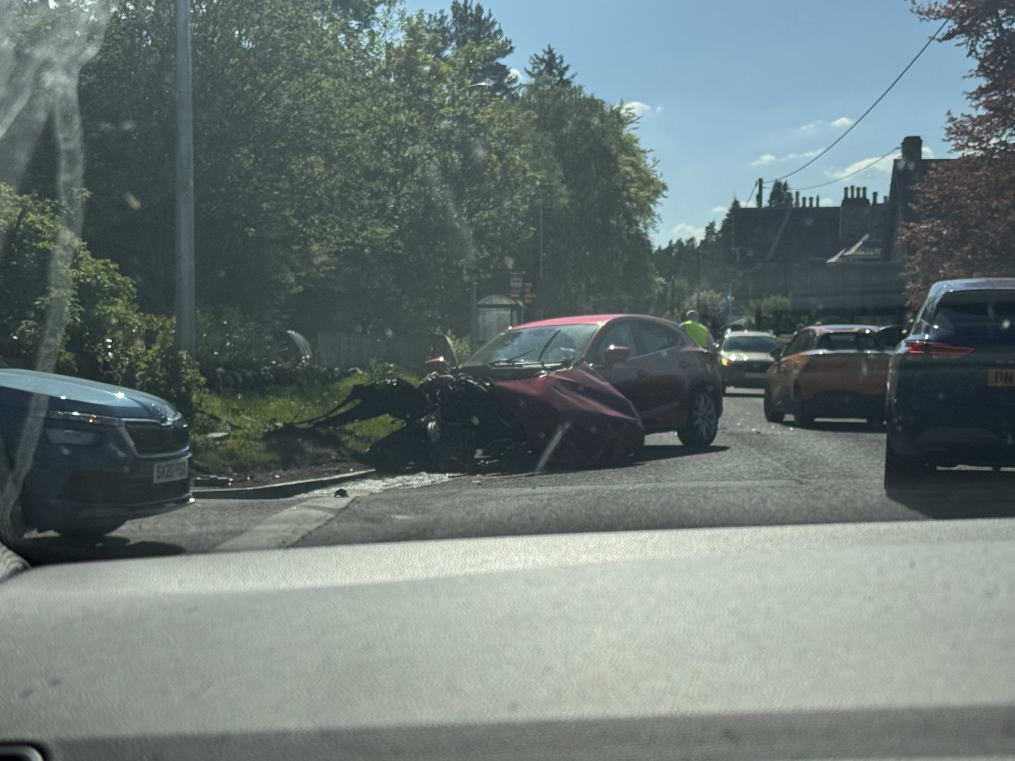 Bus and car involved in major crash on A93 at Dinnet