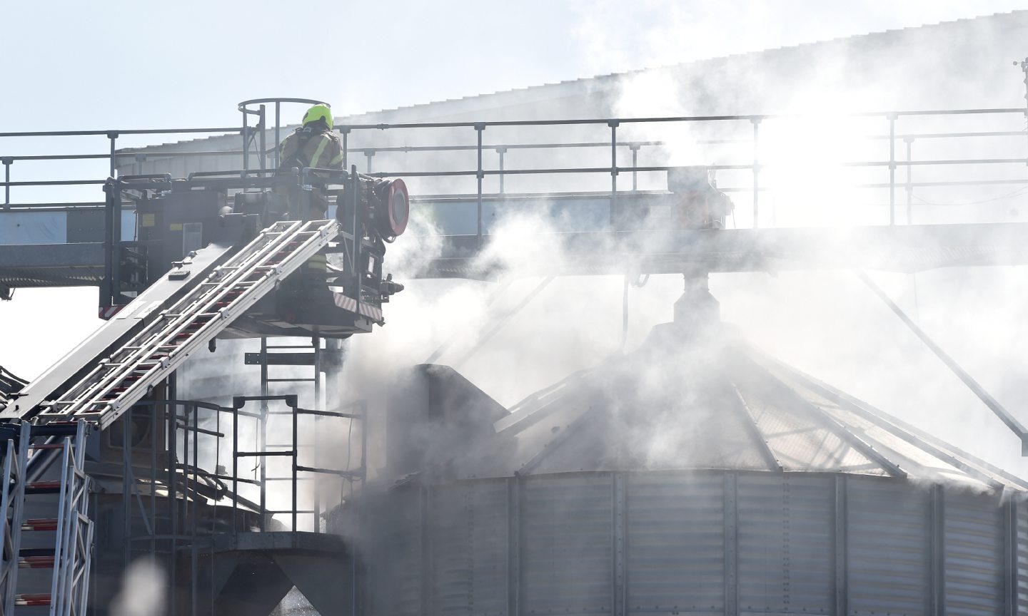 Crews work to extinguish blaze at Balcas Energy in Invergordon