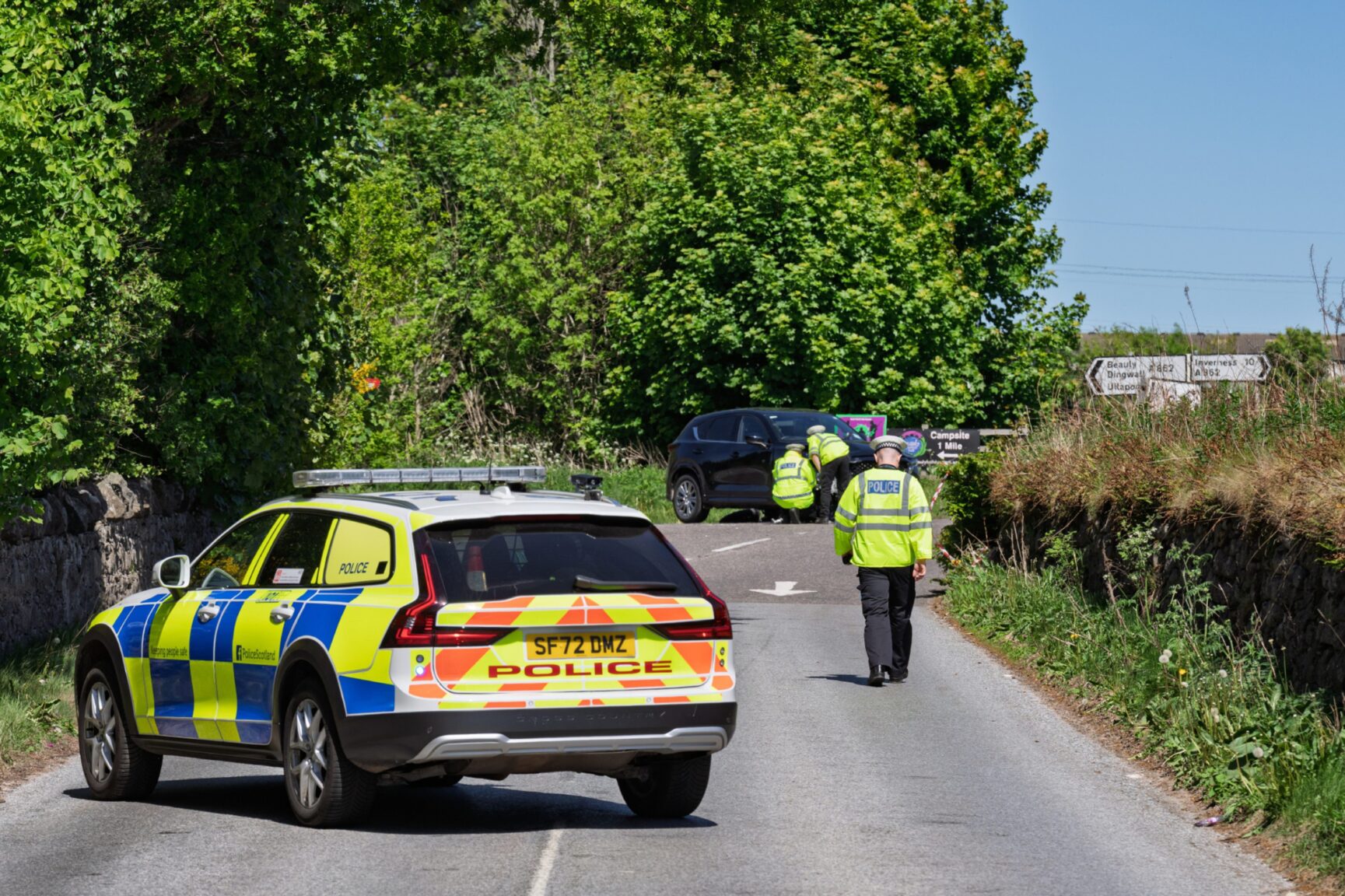 Motorcyclist critical after Beauly crash involving car and two bikes