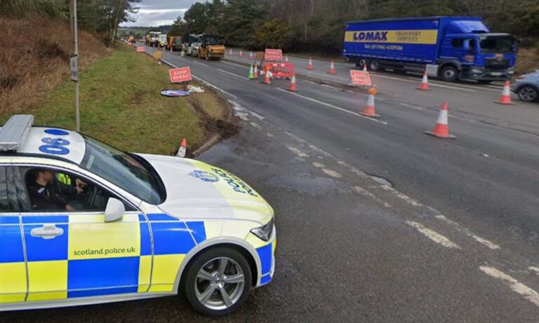 Danger driver sped through roadworks before risky overtake