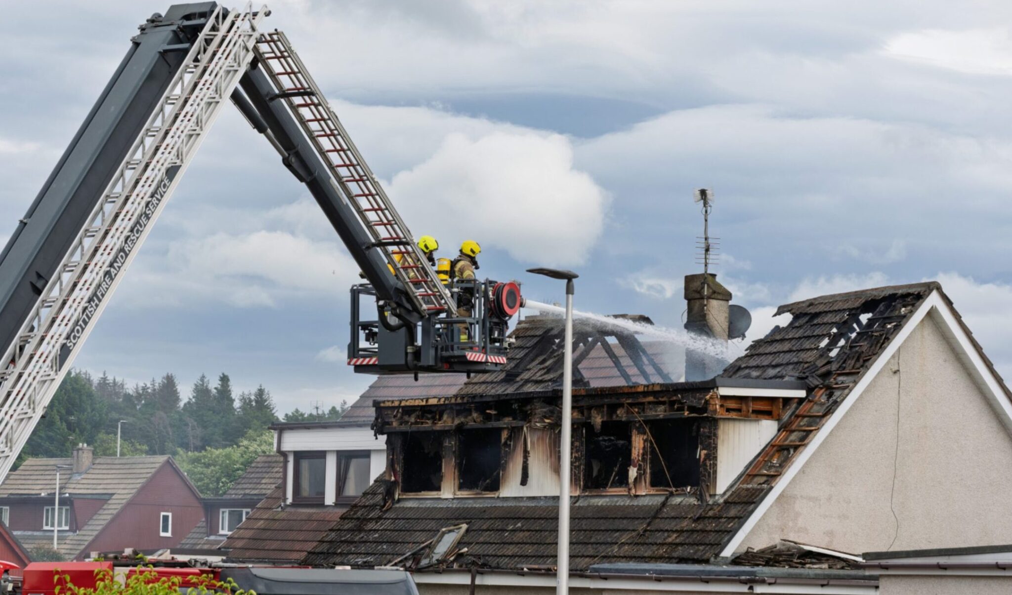 Fire crews rush to battle Forres house blaze