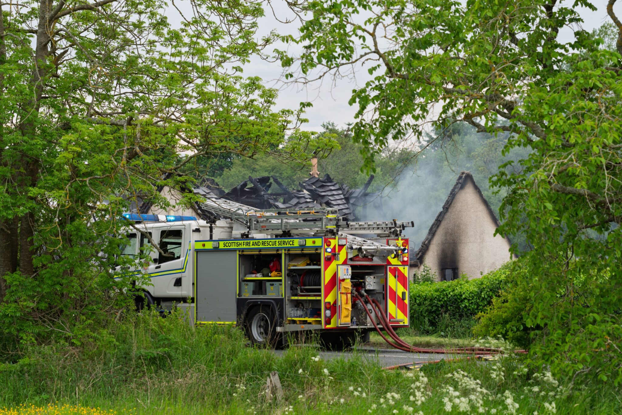 Person hospitalised after devastating house fire south of Macduff