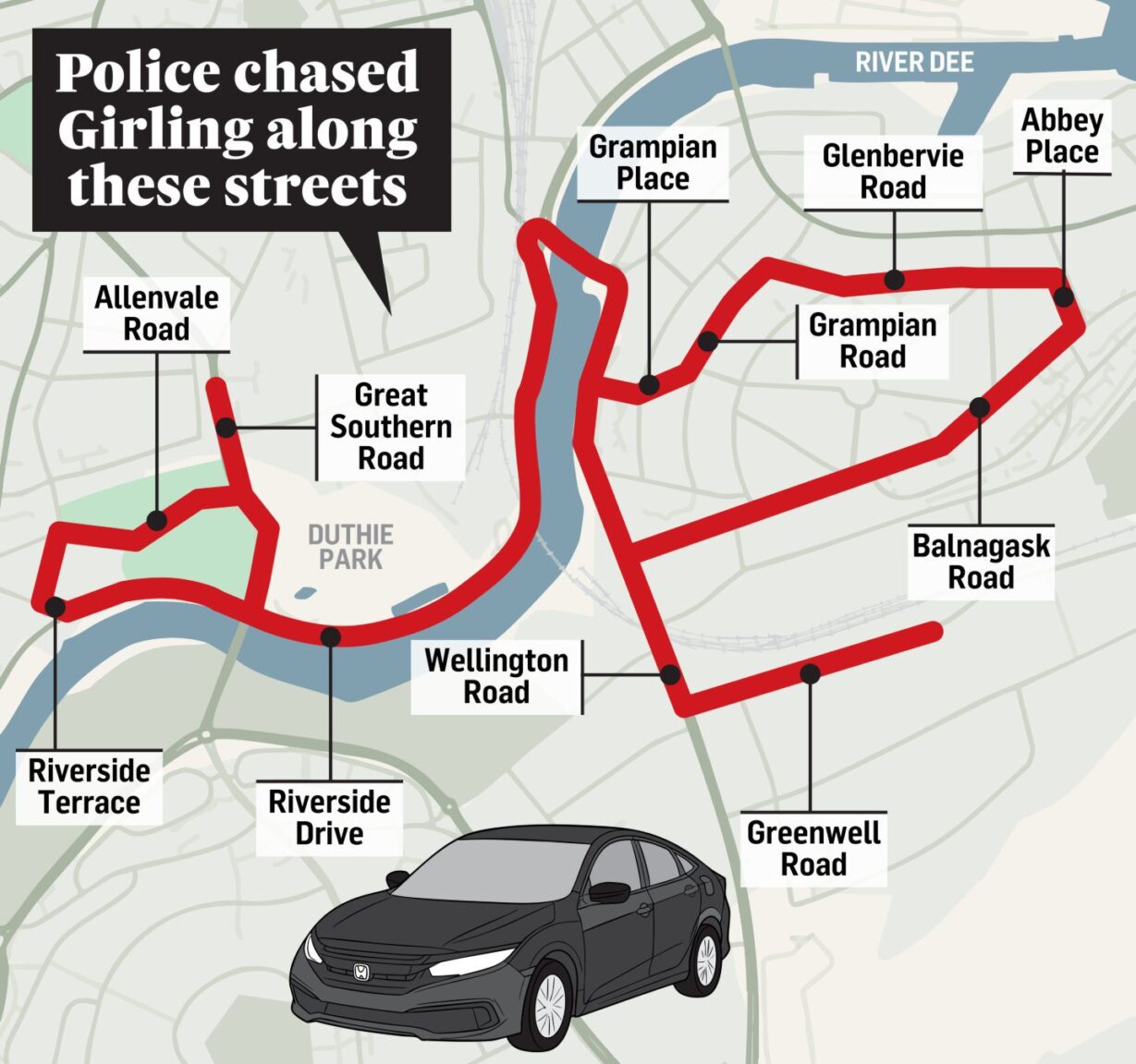 Aberdeen driver avoids jail after leading police on Torry chase