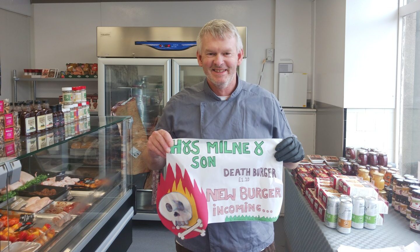 Bucksburn butcher sells 400 "Death Burgers" to pupils' recipe