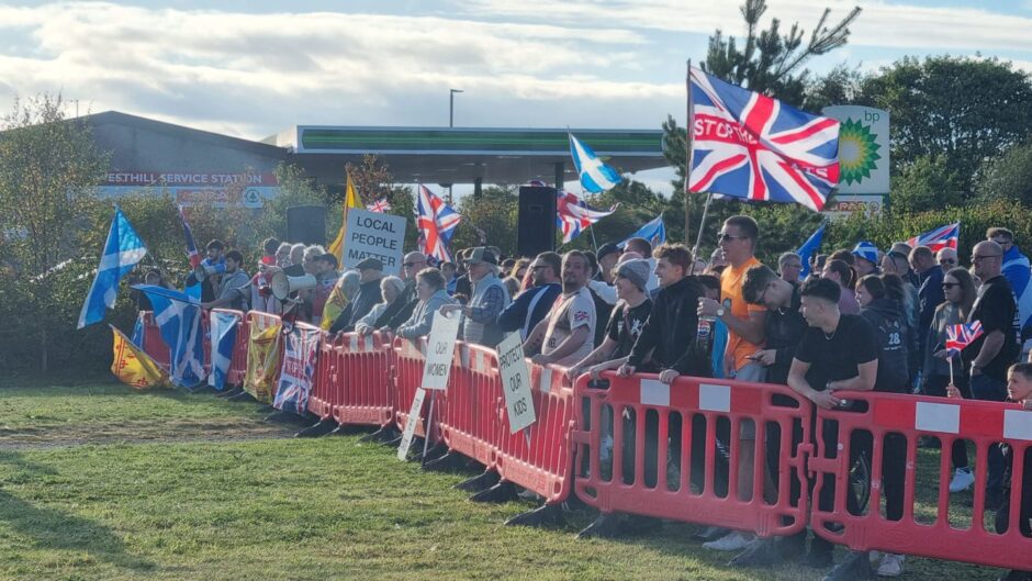Protesters locked in stand off at Westhill migrant hotel