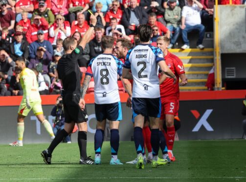 Aberdeen v Falkirk ref watch: Nicky Devlin red card