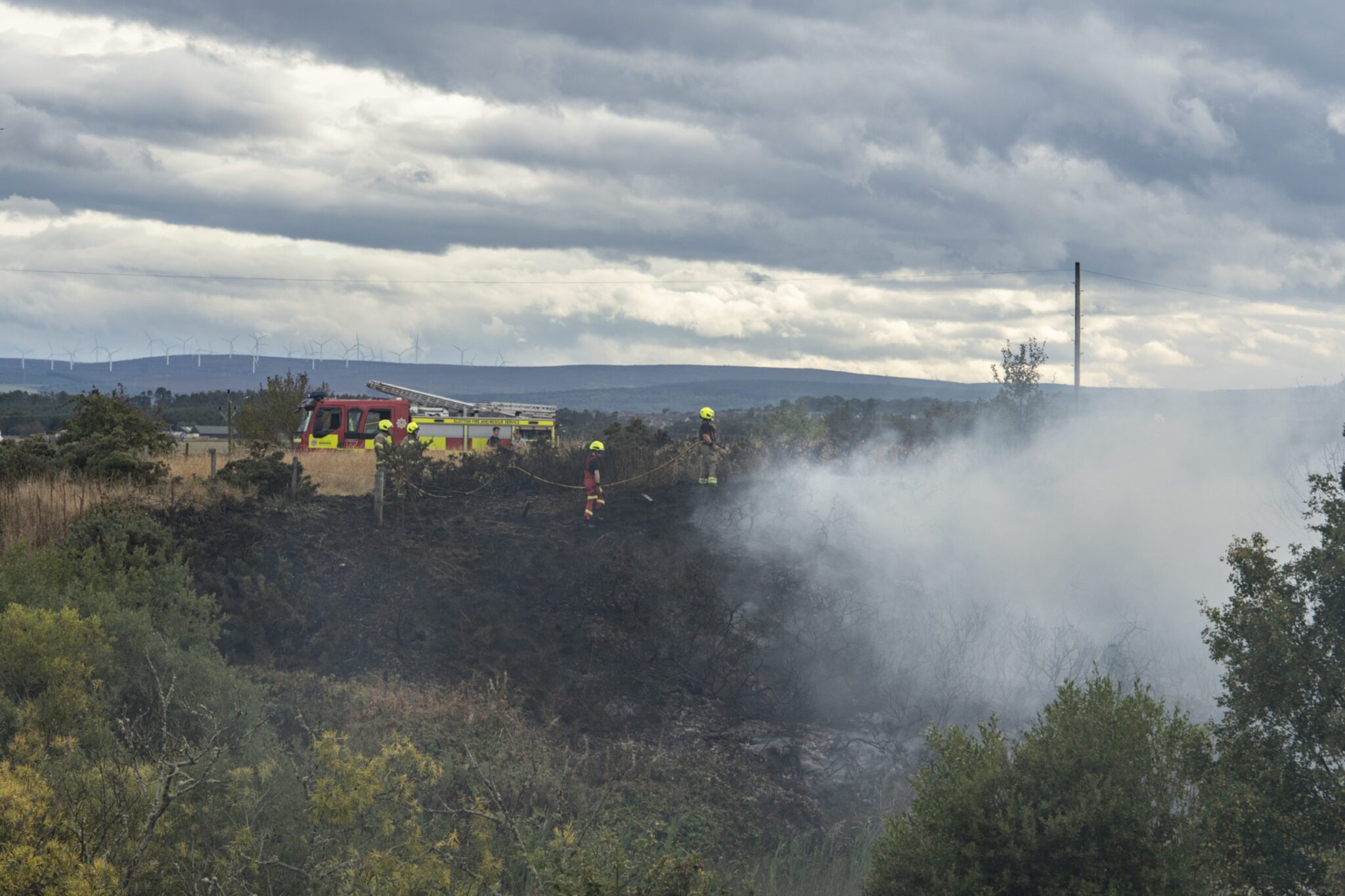 Fire burns at Lossiemouth quarry for third time in nine days