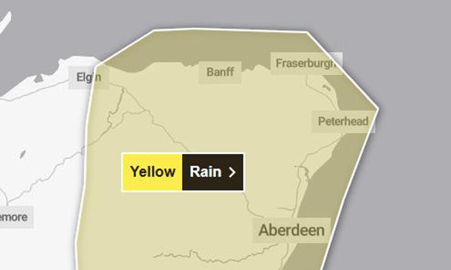 Aberdeen rain warning predicts flooding and travel disruption