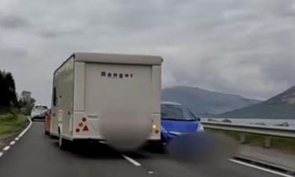 Caravan driver fined after near miss on A82 near Fort William