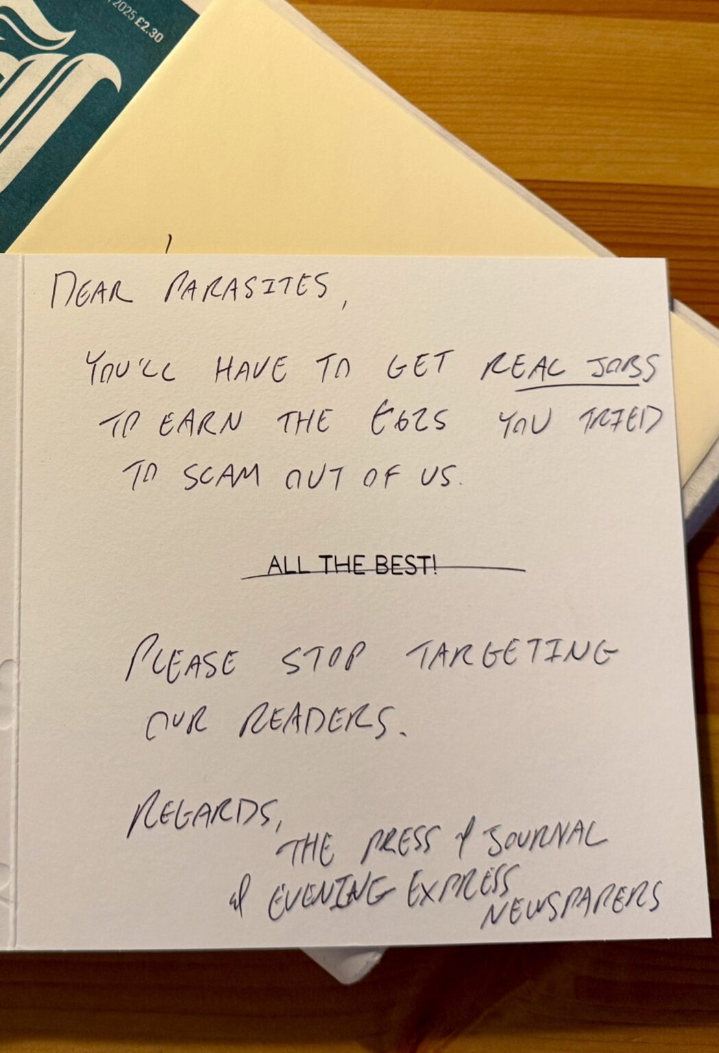 How police enabled Aberdeen letter scammers to continue fraud