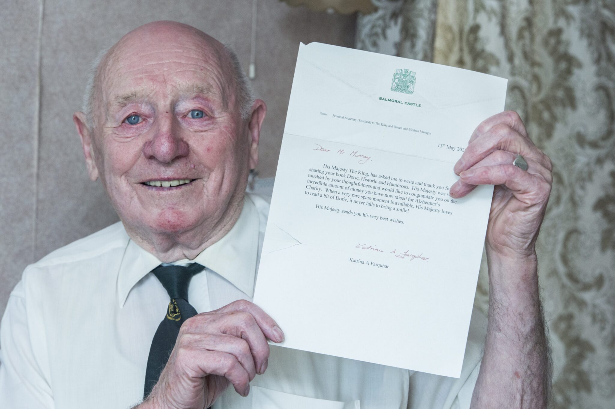 Harold's letter from Balmoral says King 'loves to read a bit of Doric'
