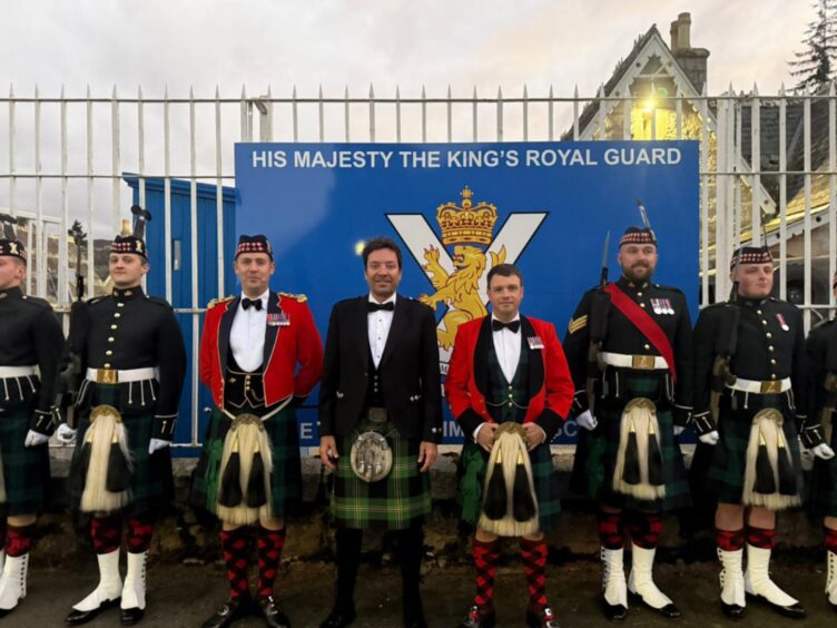 Jimmy Fallon enjoys dinner with King's guards at Balmoral Castle