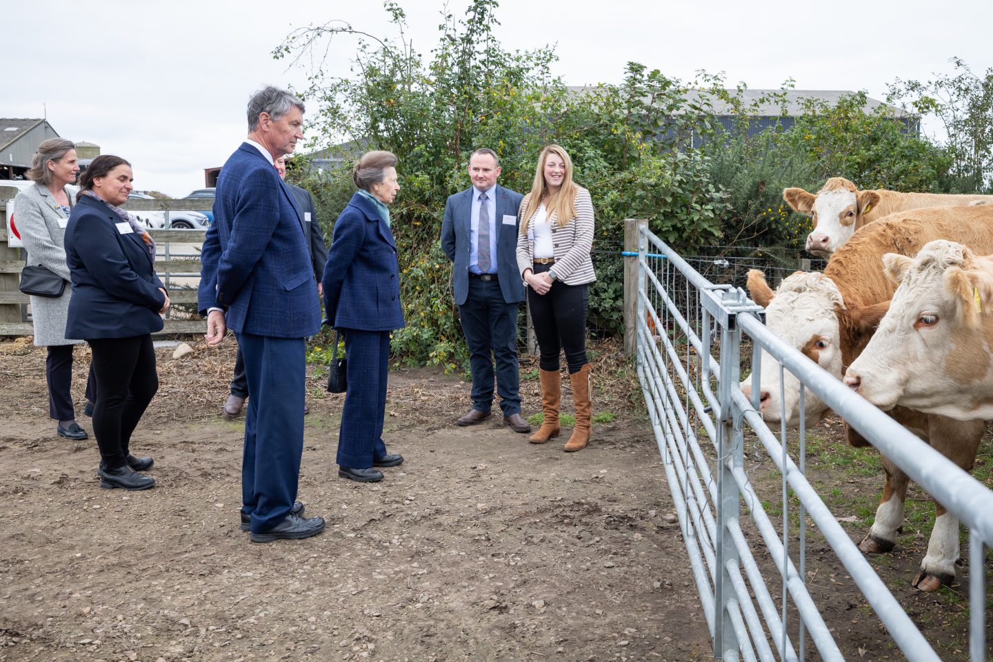 Princess Anne visits Green family's Corskie Farm in Moray