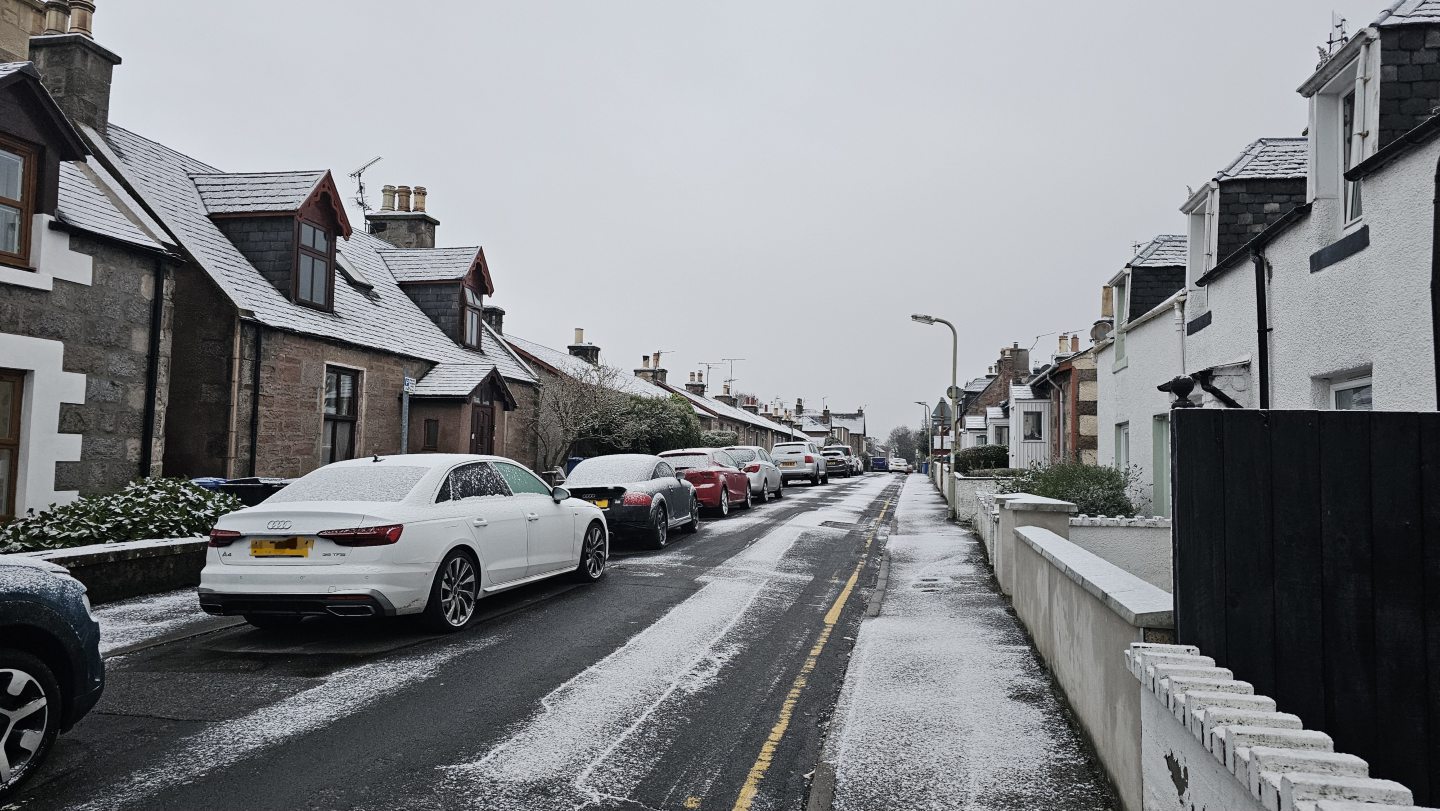 First snow of the season recorded in Inverness