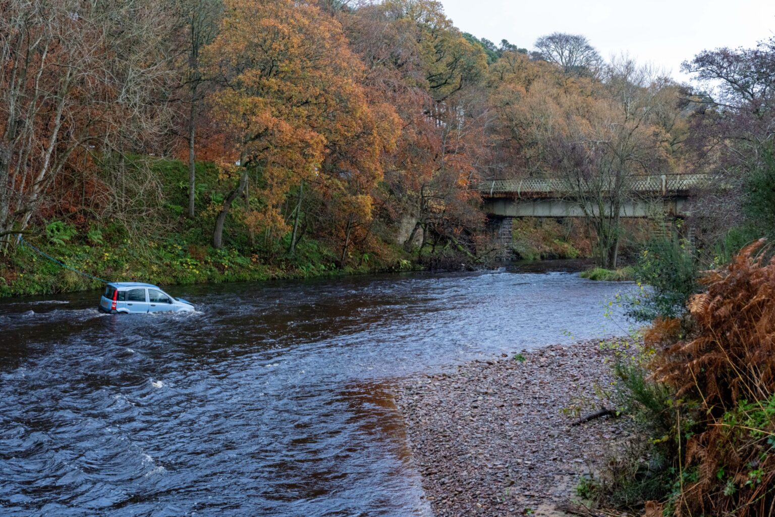 Car ploughs into River Nairn leaving one person in hospital
