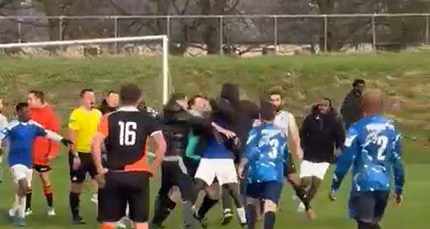 Shocking moment referee is punched at football game in Aberdeen