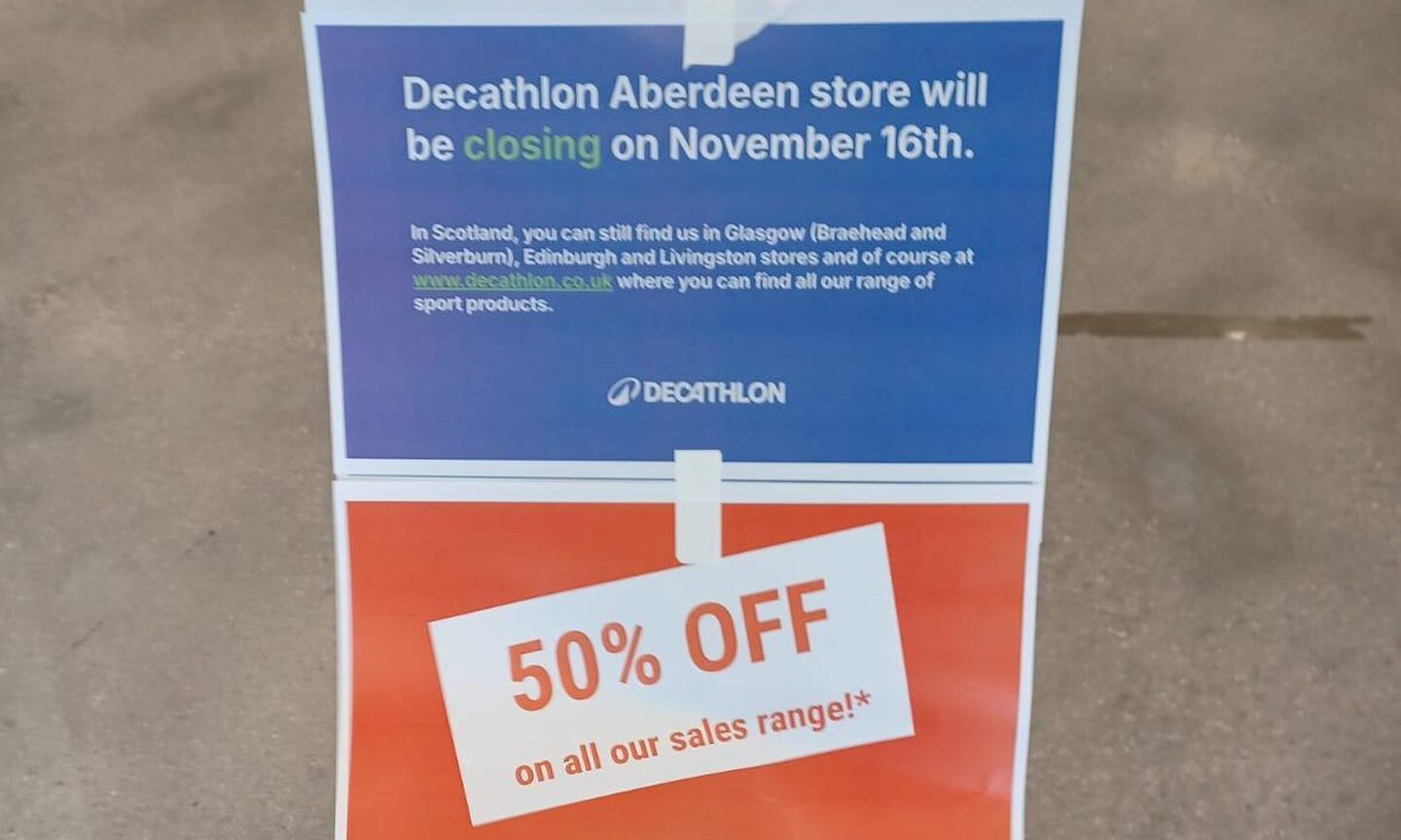 Decathlon to close Aberdeen Union Square store