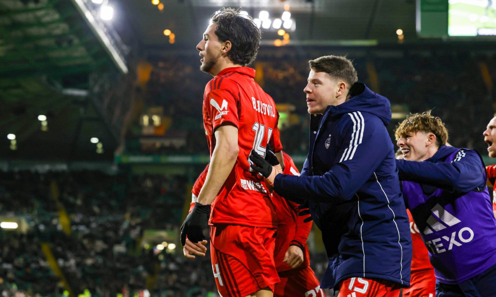Aberdeen FC boss Jimmy Thelin reacts to Dylan Lobban red-card in 3-1 ...