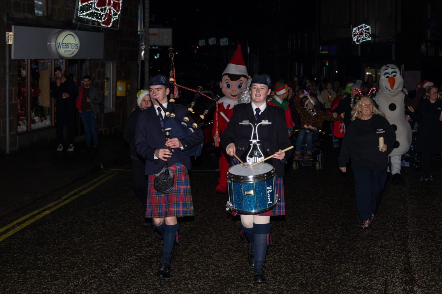 Peterhead lorry parade lights up the town centre in festive style