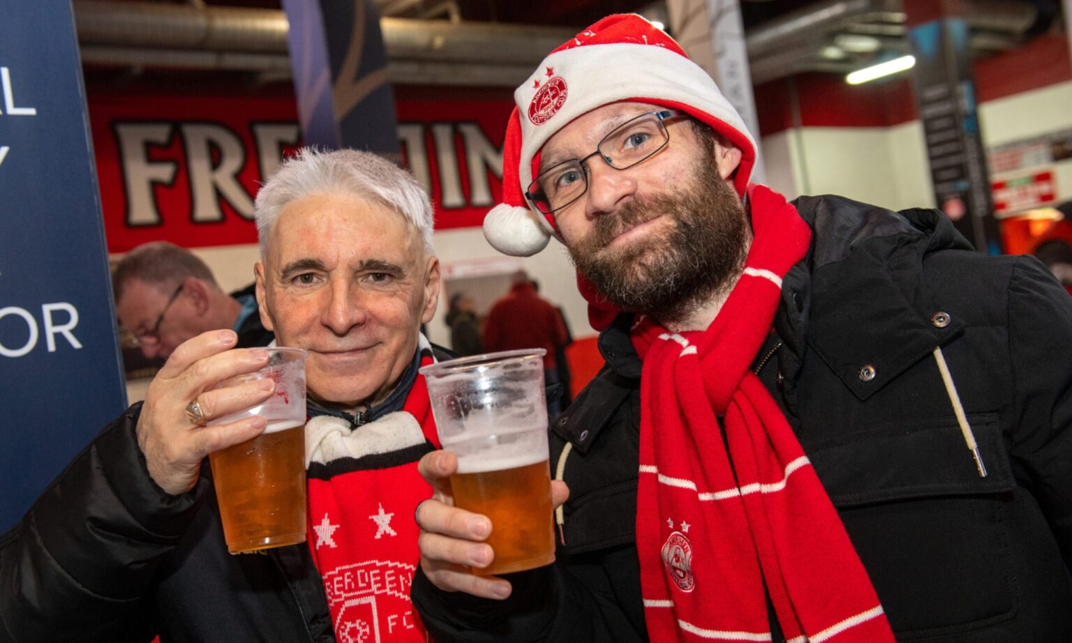 WATCH: Aberdeen fans enjoy pints at Pittodrie alcohol trial