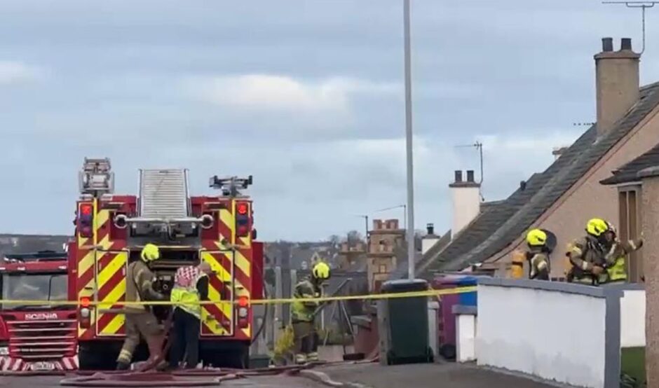 Fire crews tackle blaze at Elgin home