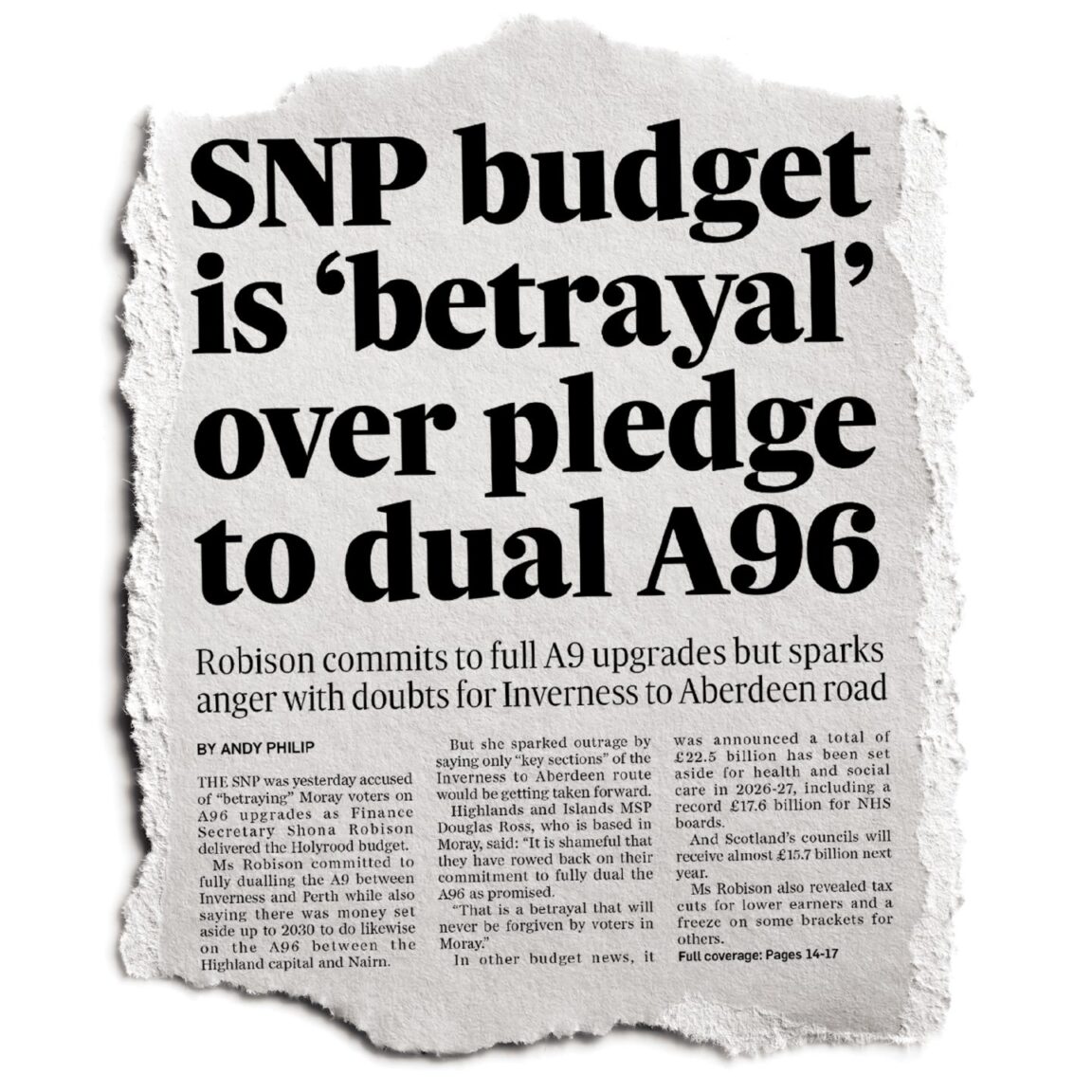 A96 budget blunder leaves SNP skidding off the road