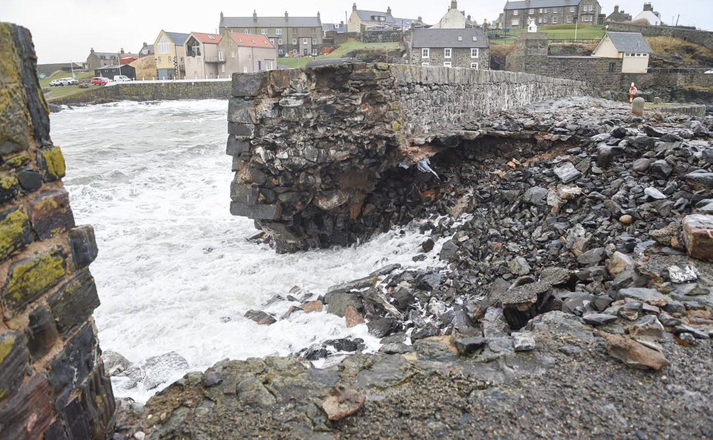 Portsoy Harbour suffers 'significant breach' due to severe weather
