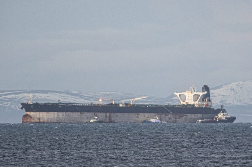 US Coast Guard spotted alongside tanker in Moray Firth