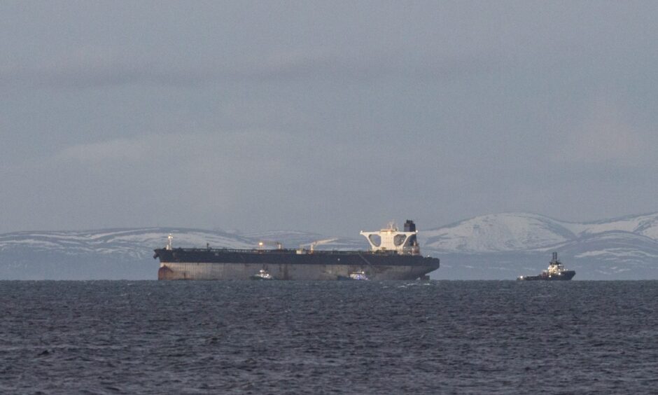 US Coast Guard spotted alongside tanker in Moray Firth