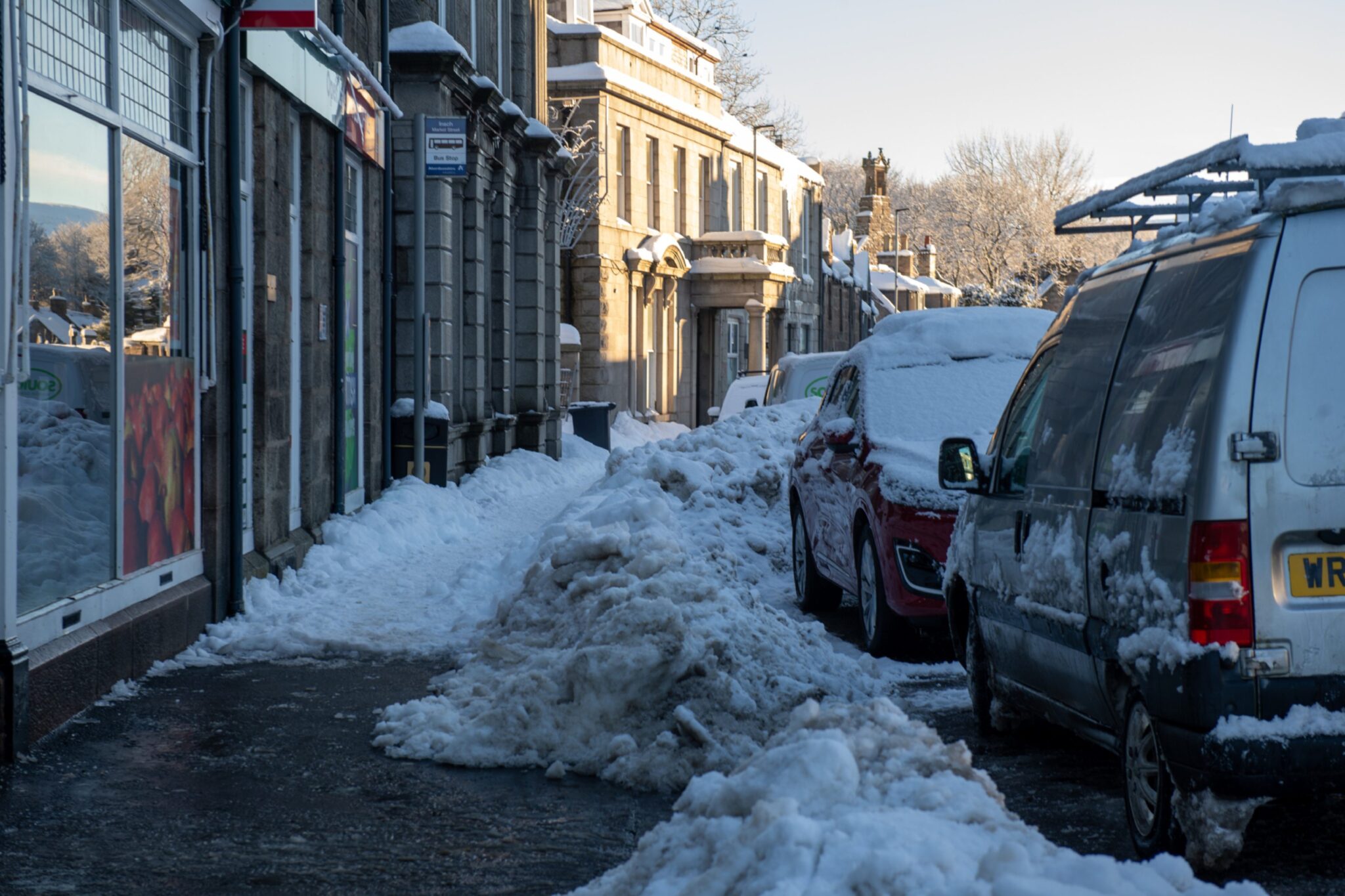 What has week of heavy snow been like for Insch villagers?